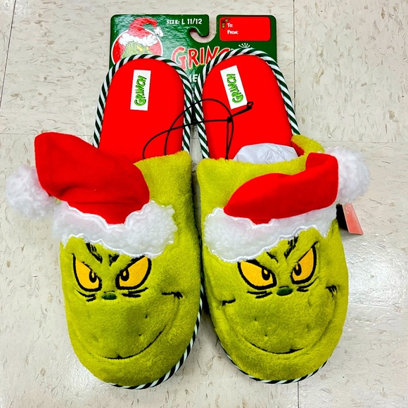 Grinch | Holiday | New Grinch Green Christmas Holiday Slippers Adults ...